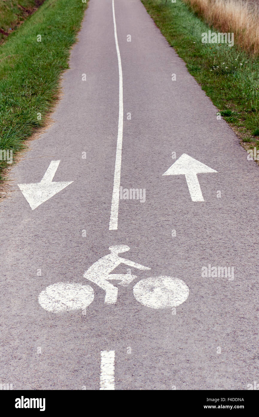 Asphalt cycle path in France Stock Photo - Alamy
