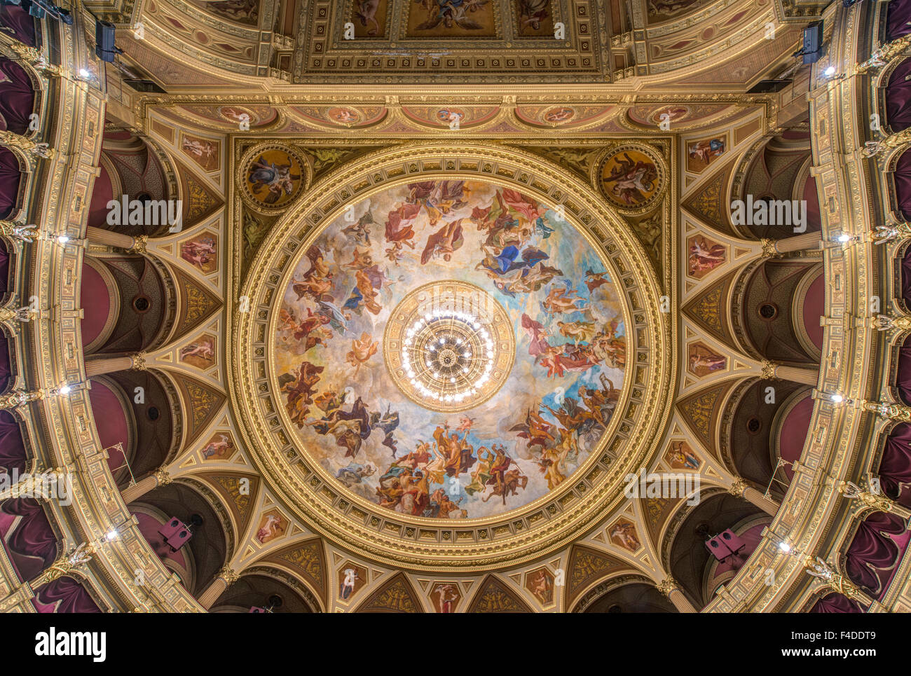 Hungary, Budapest, Hungarian State Opera House Ceiling (Large format ...