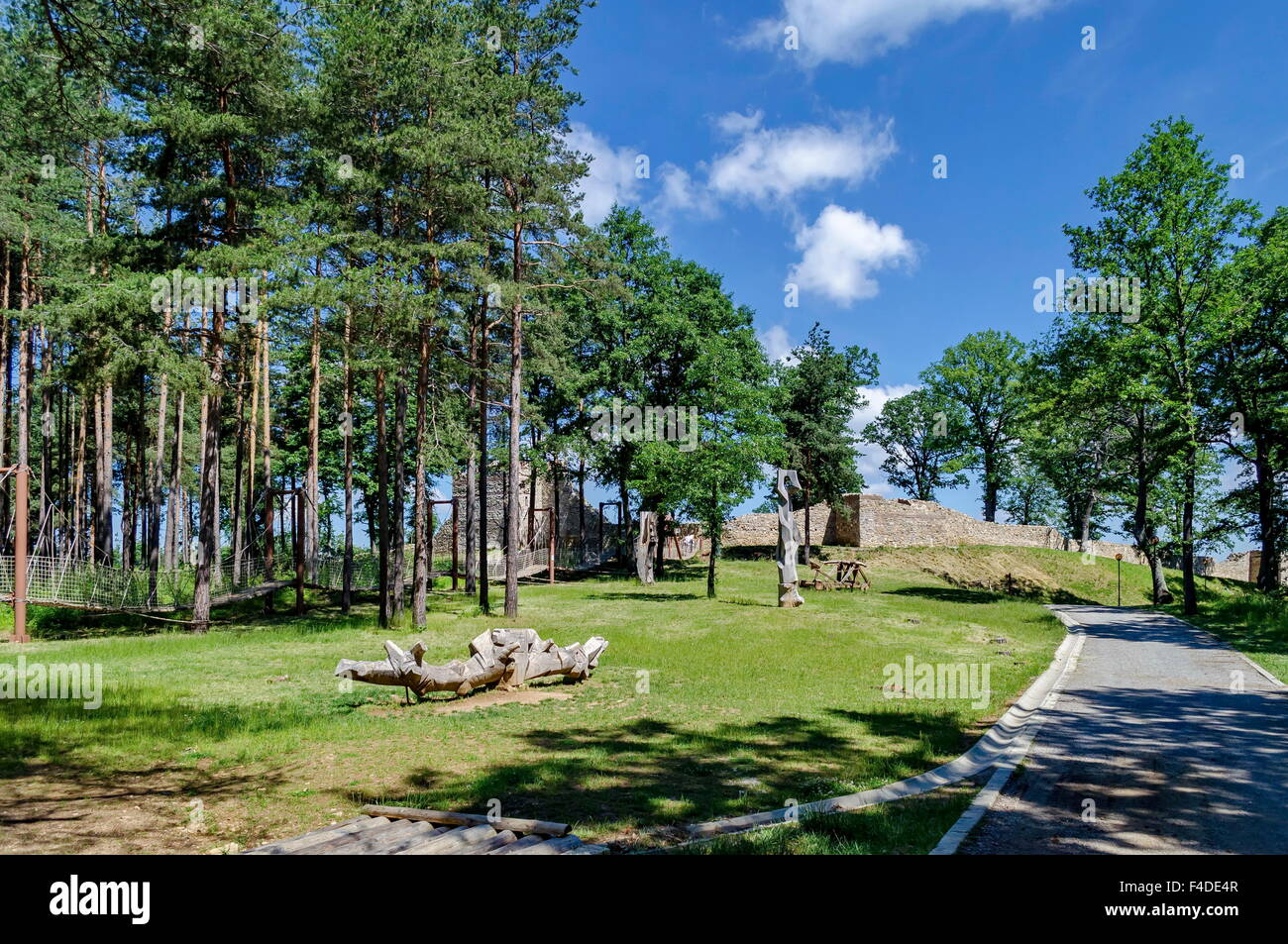 Wall of the Ancient fortress Tsari Mali grad, near by village Belchin ...