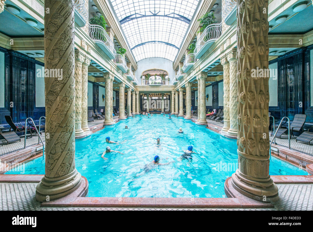 Hungary, Budapest, Gellert Baths Indoor Pool (Large format sizes ...