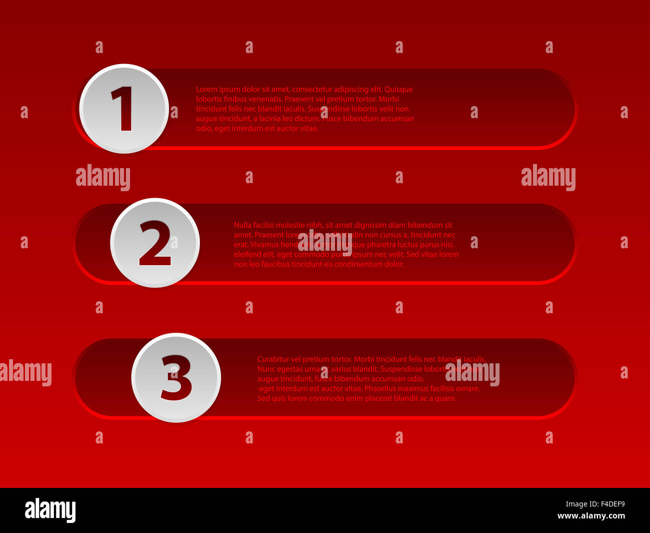 White slider style red infographic design with options Stock Photo - Alamy