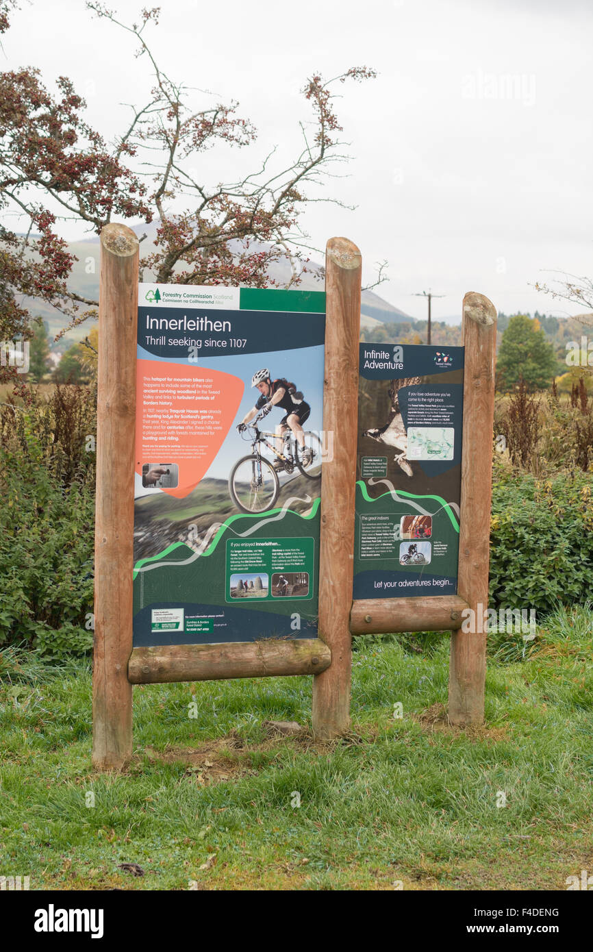 Forestry Commission Scotland sign for Innerleithen Downhill mountain ...