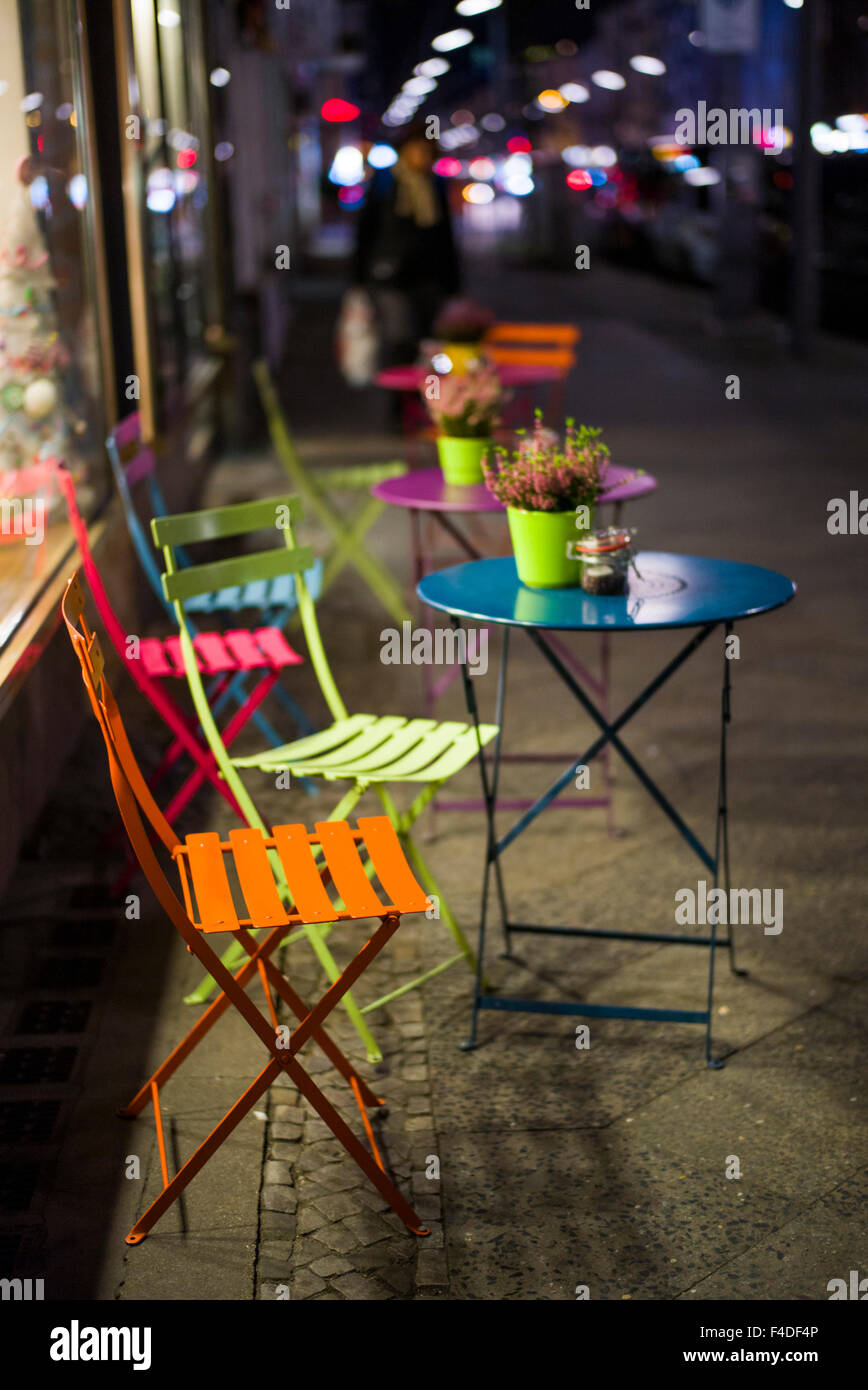 Germany, Berlin, Savigny Platz, cafe tables Stock Photo - Alamy