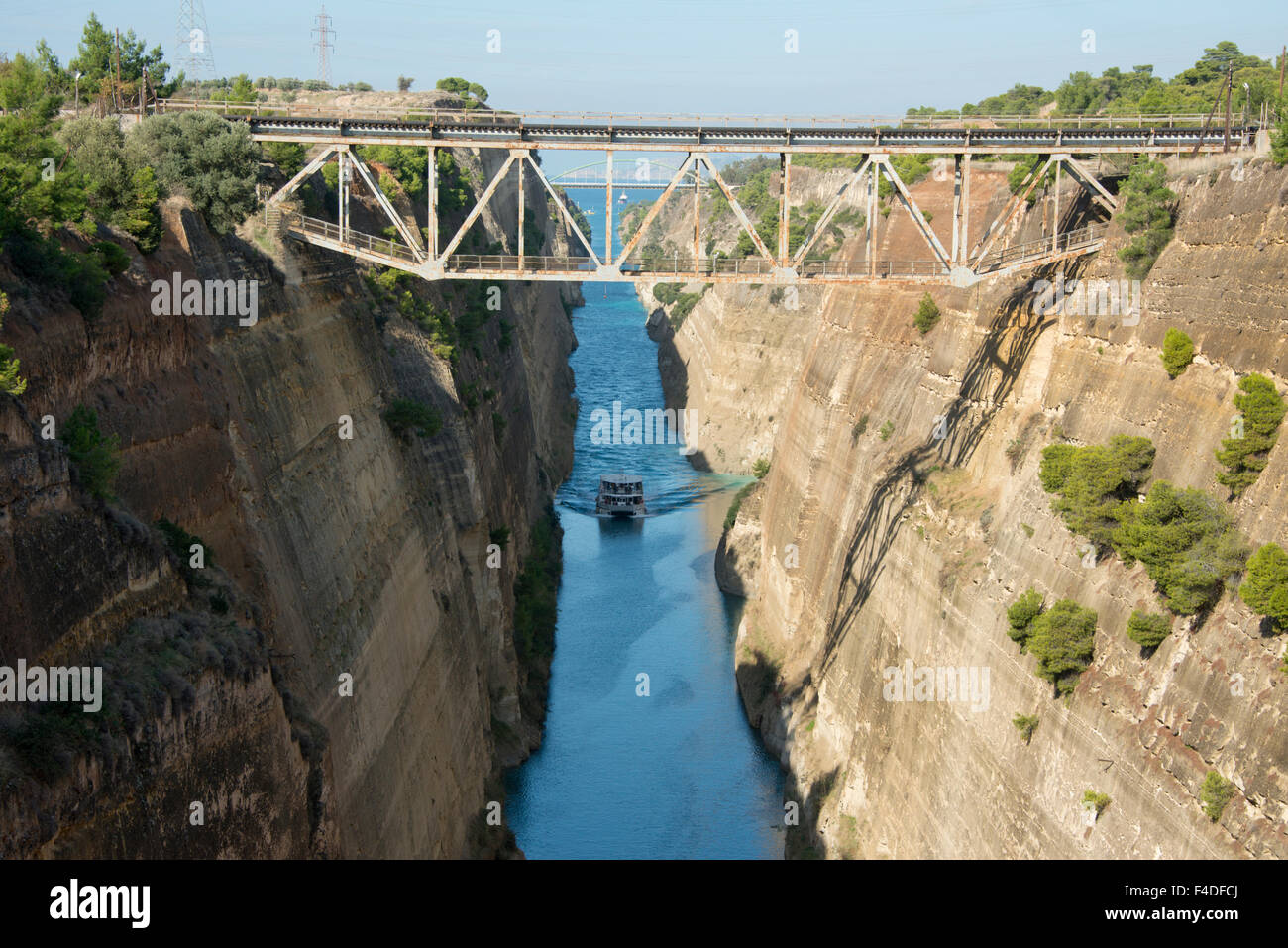 Greece, Corinth, Corinth Canal. 76-foot wide and 26-foot deep manmade ...