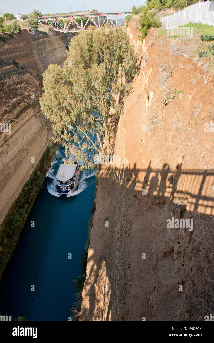 Greece, Corinth, Corinth Canal. 76-foot wide and 26-foot deep manmade ...