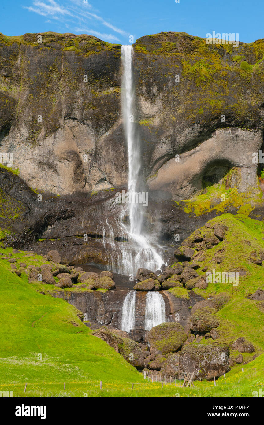 Iceland. Foss a Sidu. Waterfall over the cliff Stock Photo - Alamy