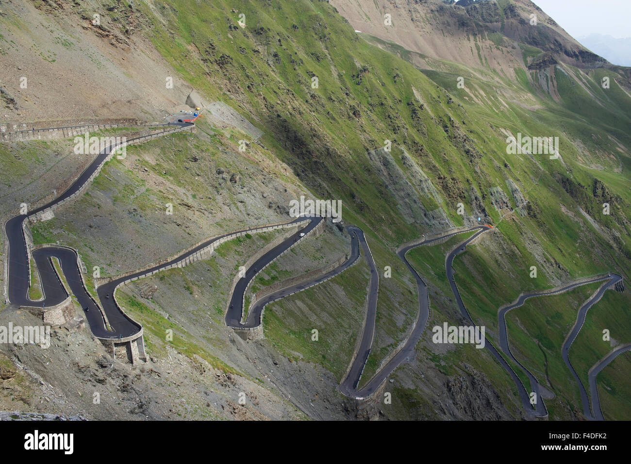 Italy, Stelvio National Park, Stelvio Pass road on Bolzano province ...