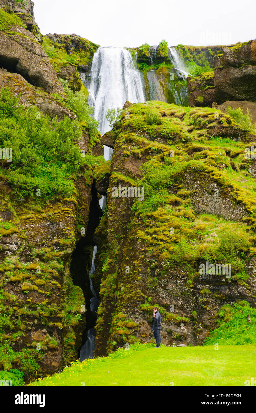 Iceland. Seljalandsfoss. Gljufrabui waterfall Stock Photo - Alamy