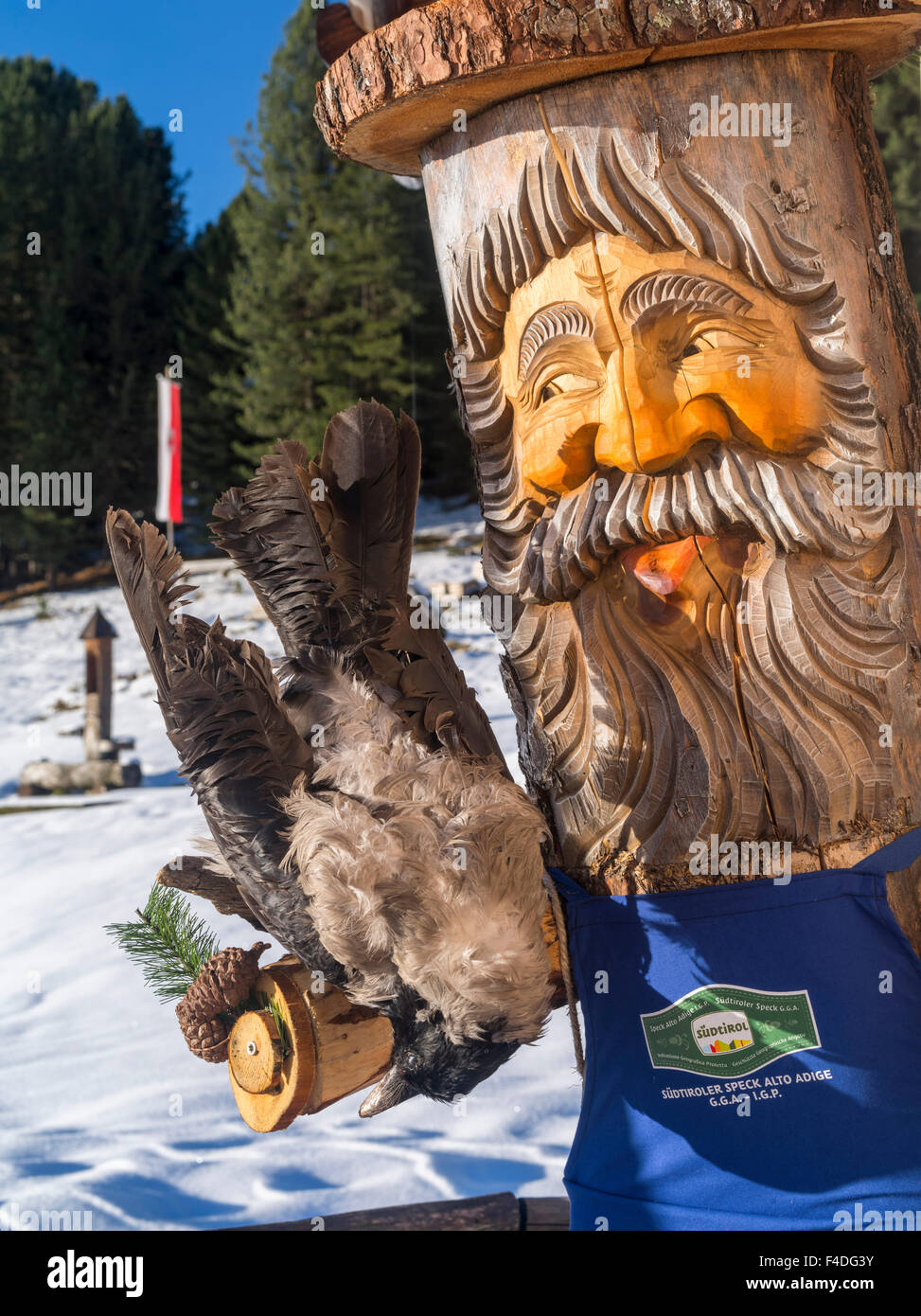 kitsch carving of a head, South Tyrol, Italy. (Large format sizes ...