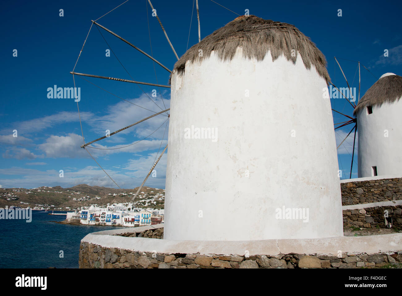 Greece, Cyclades, Mykonos, Hora. Historic 16th century Cycladic style ...