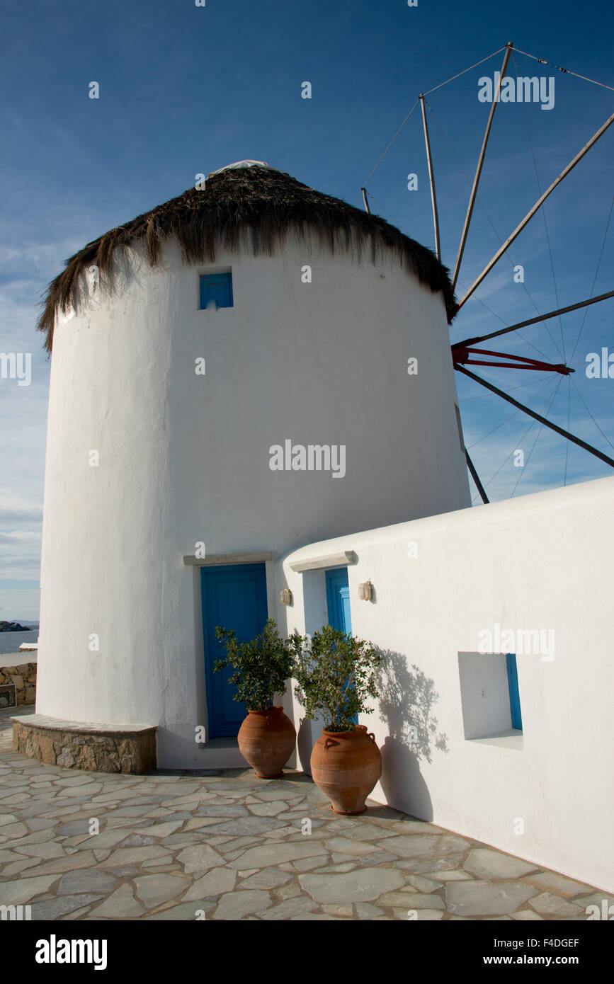 Greece, Cyclades, Mykonos, Hora. Historic 16th century Cycladic style ...