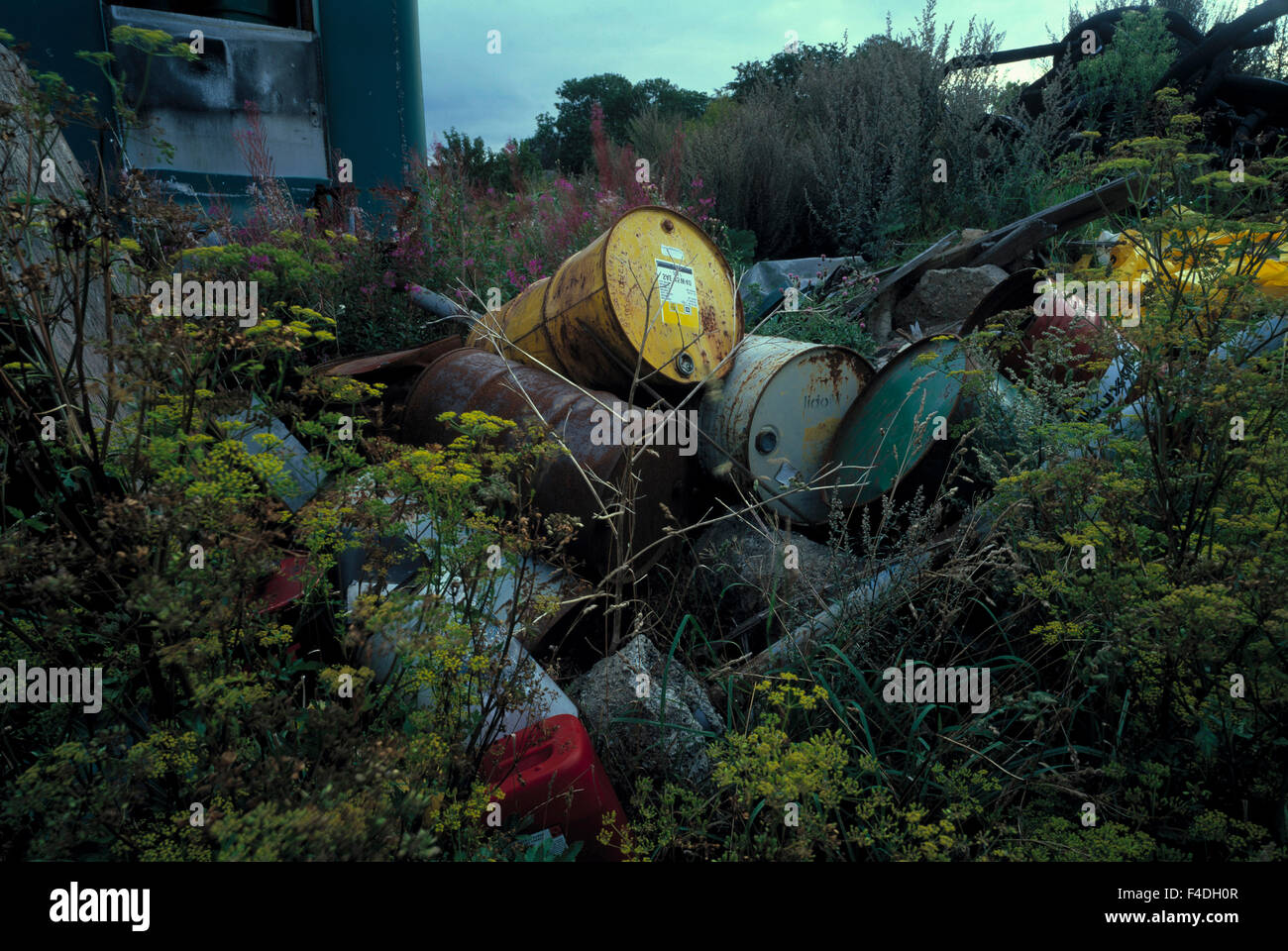 barrel color image rubbish waste products Stock Photo - Alamy