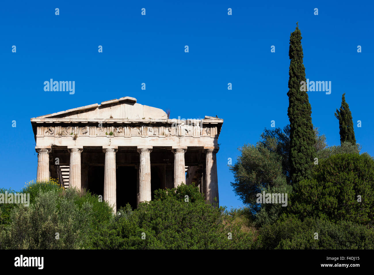 Central Greece, Athens, Ancient Agora, Temple of Hephaestus Stock Photo ...
