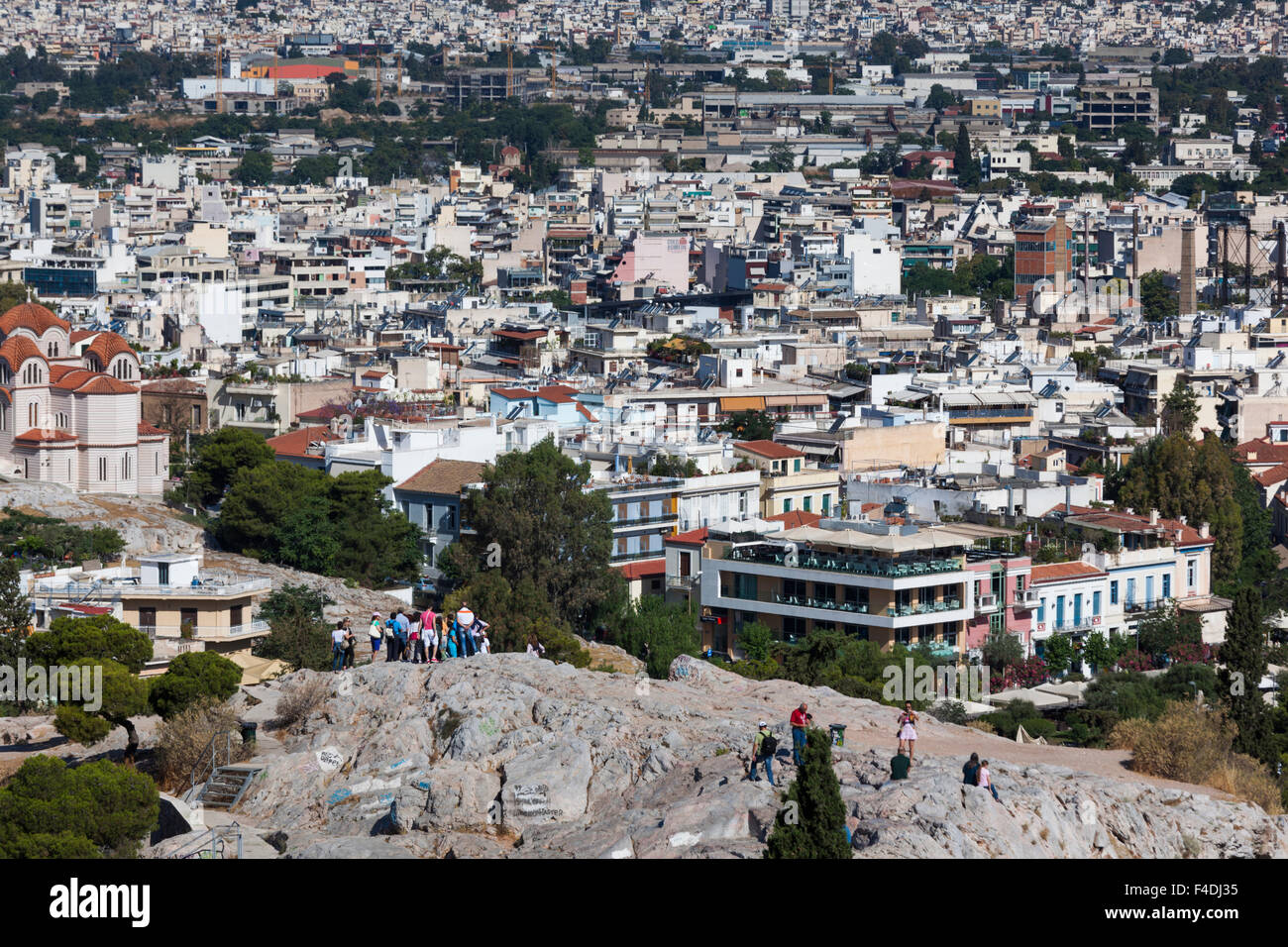 Central Greece, Athens, elevated city view from the Acropolis Stock ...