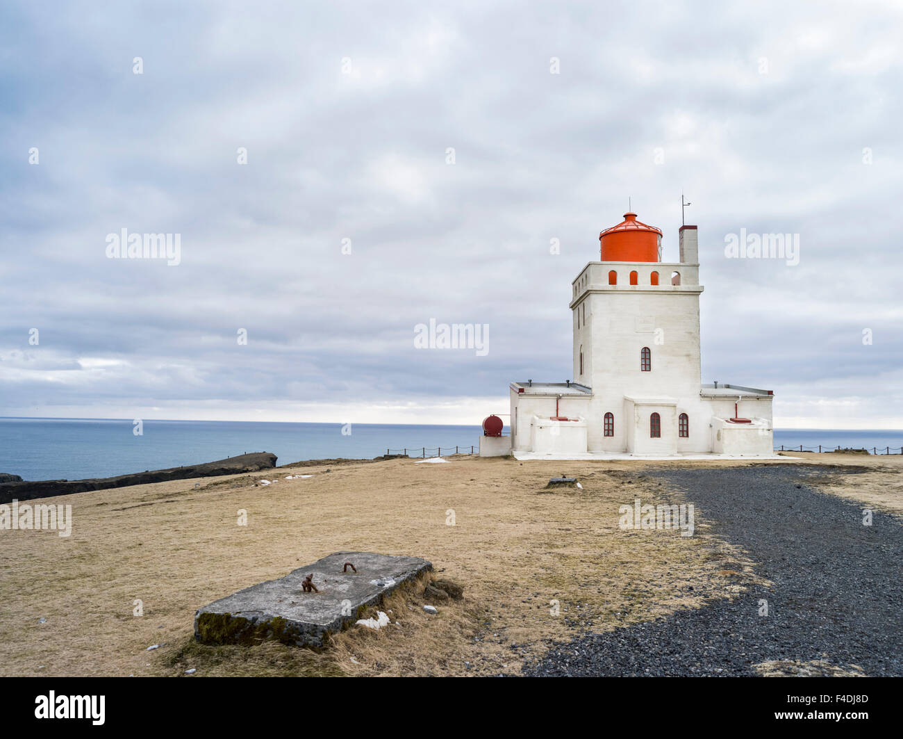 Coast of the North Atlantic near Vik y Myrdal during winter, the ...