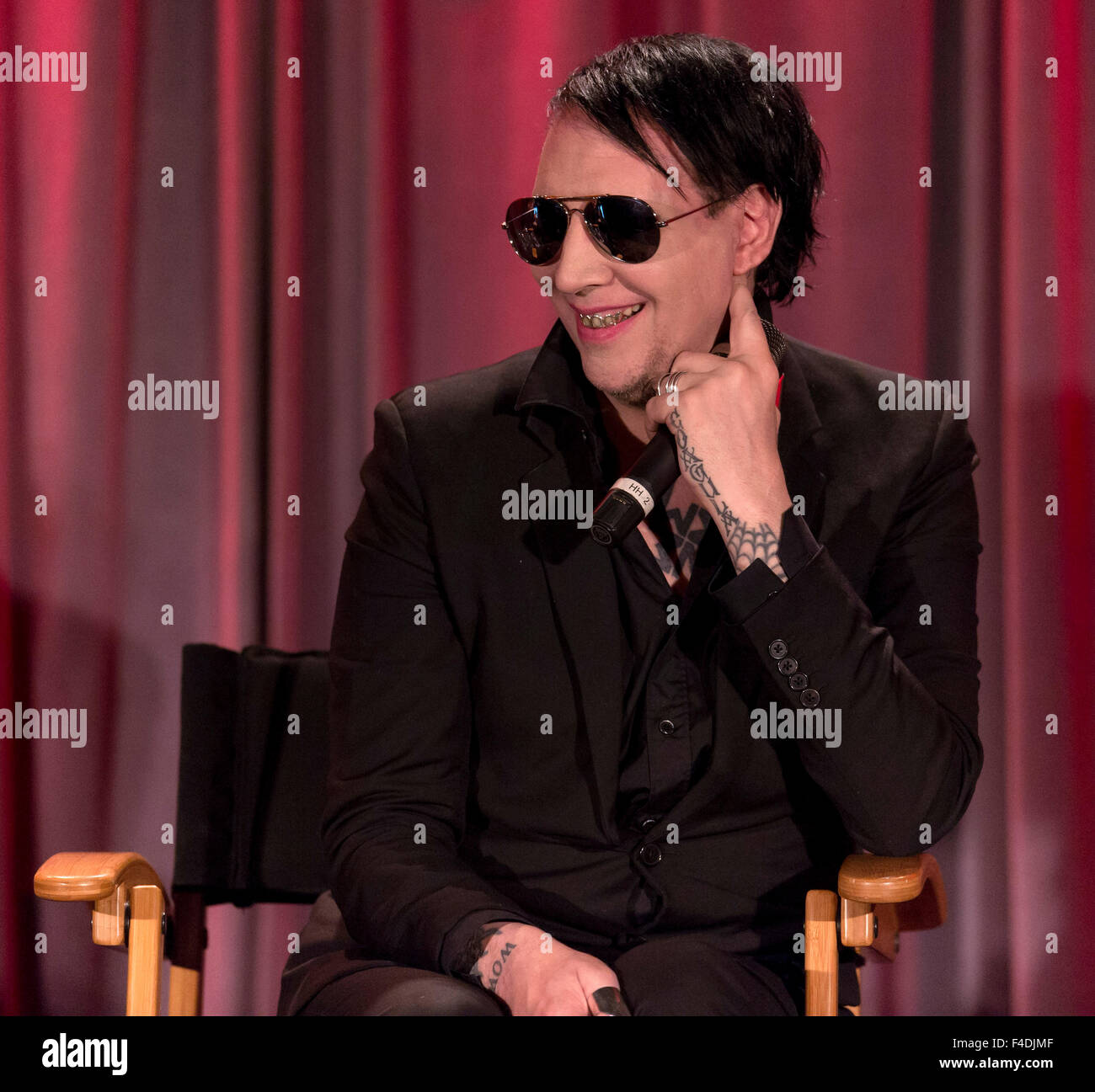 Los Angeles, California, USA. 15th Oct, 2015. MARILYN MANSON discusses ...