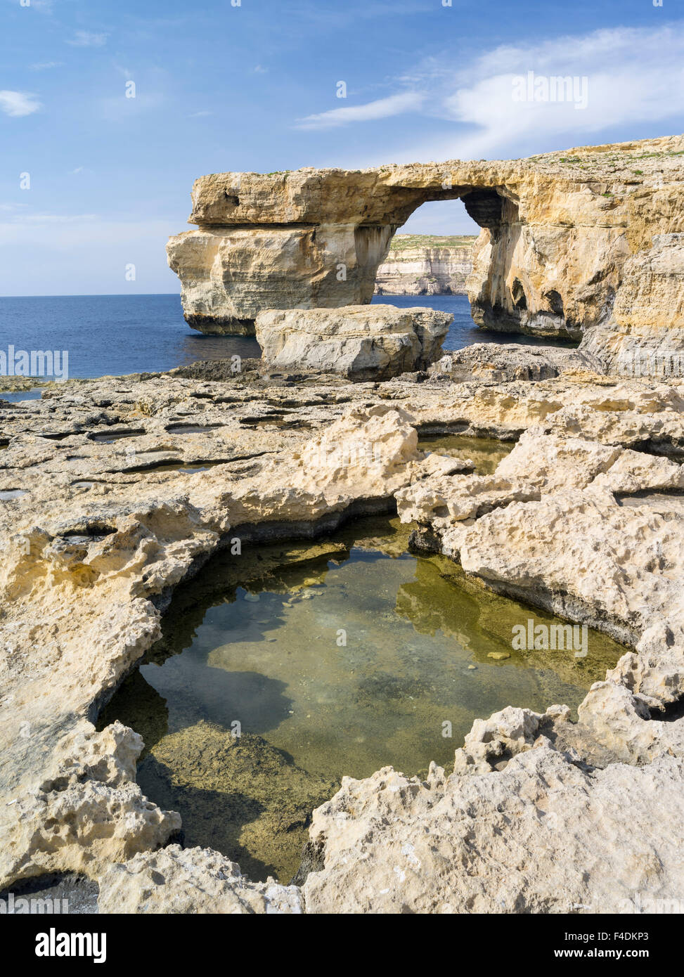 The island of Gozo in the Maltese archipelago. Azure Window, an iconic ...