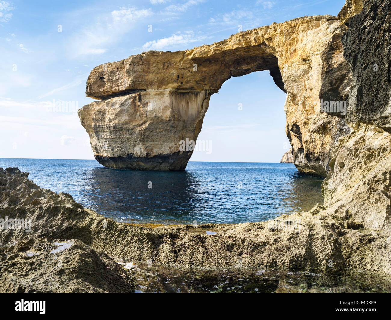 The island of Gozo in the Maltese archipelago. Azure Window, an iconic ...
