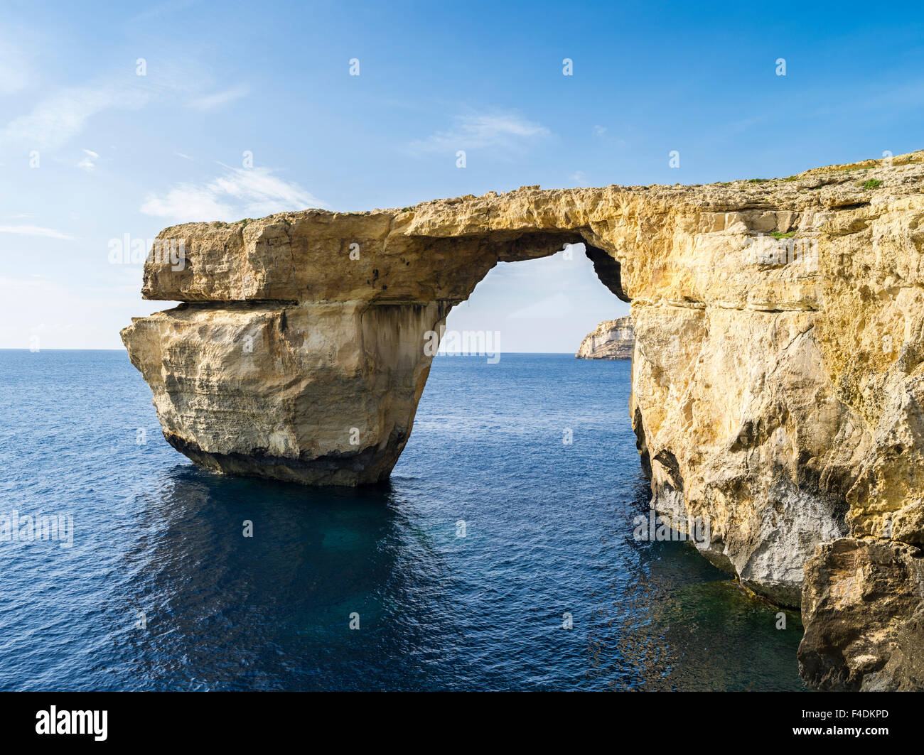 The island of Gozo in the Maltese archipelago. Azure Window, an iconic ...