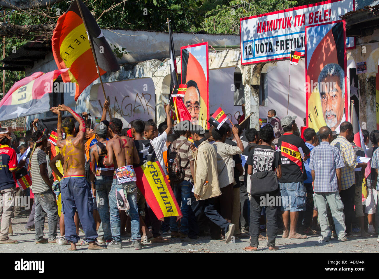 Liquica, East Timor - June 30, 2012: Fretilin president Francisco Lu ... Liquica, East Timor - June 30, 2012: Fretilin president Francisco Lu ...