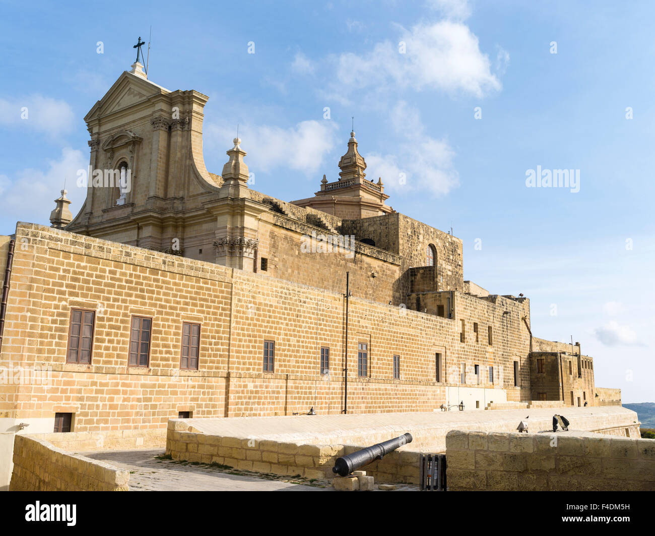 The island of Gozo in the Maltese archipelago. The medieval citadel of ...