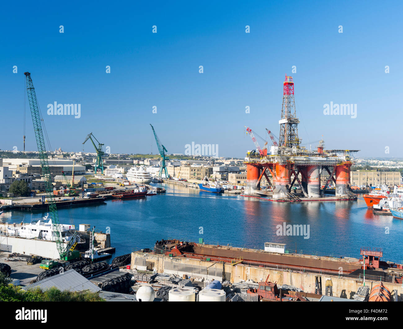 The dockyards of Malta near the Three Cities at the Grand Harbor ...