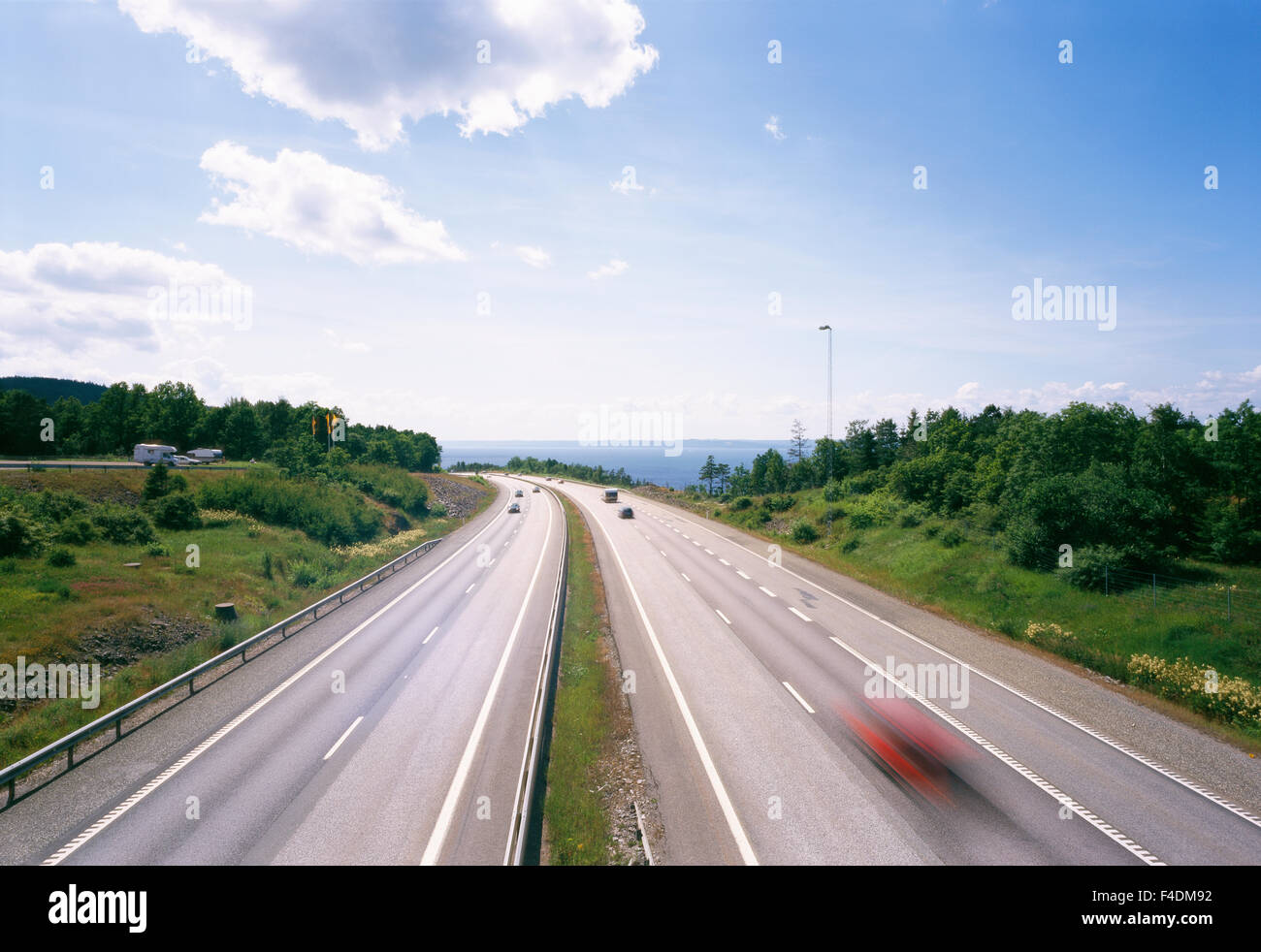 Vehicles on road, elevated view, blurred motion Stock Photo - Alamy