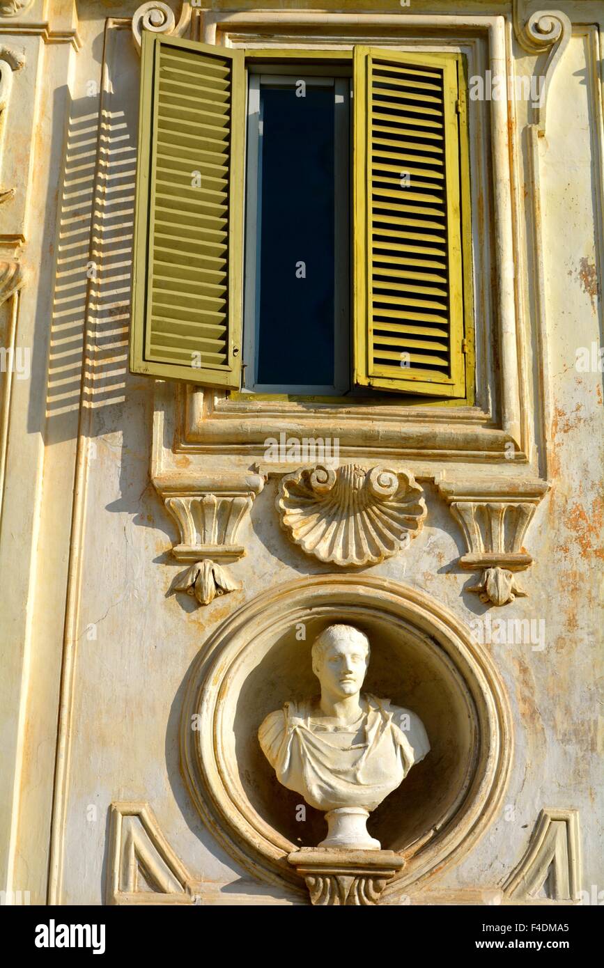 Window of a grand building in Rome Italy Stock Photo - Alamy
