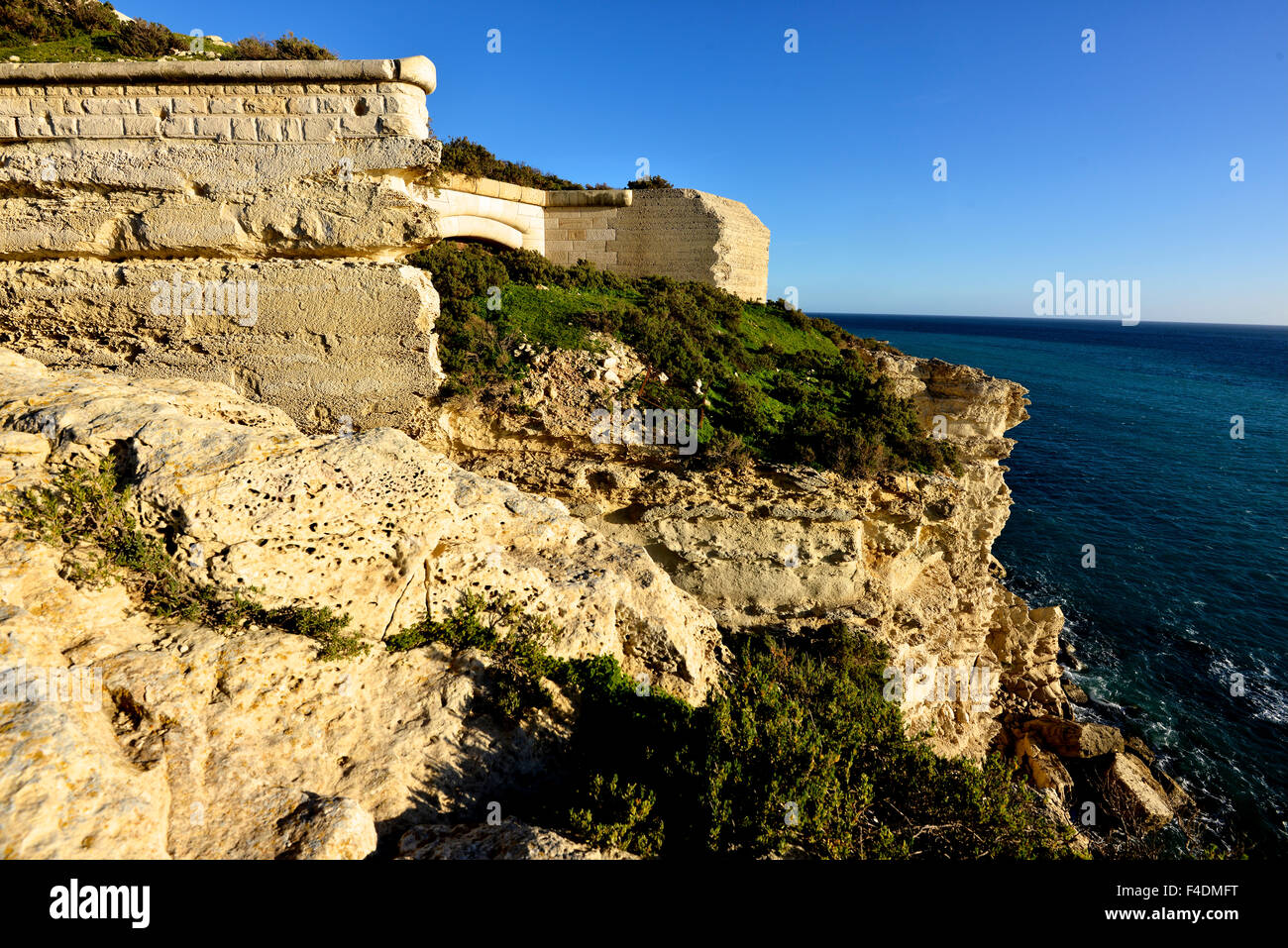 Fort Delimara overlooking the harbor of Marsaxlokk, where the Ottomans ...