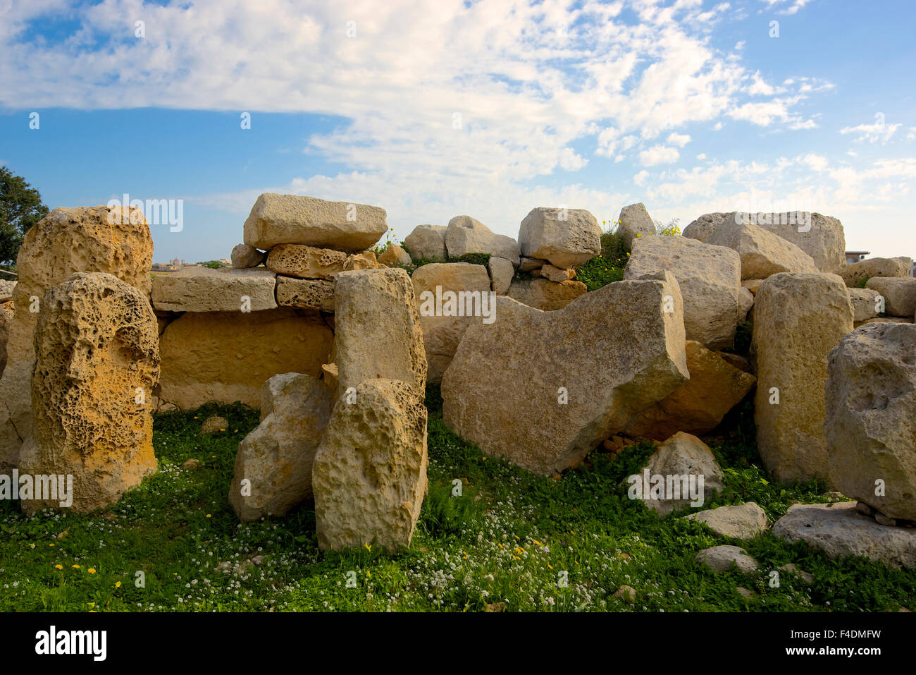 Hagar Qim, a Copper Age temple in Malta, built about 2700 BC of native ...