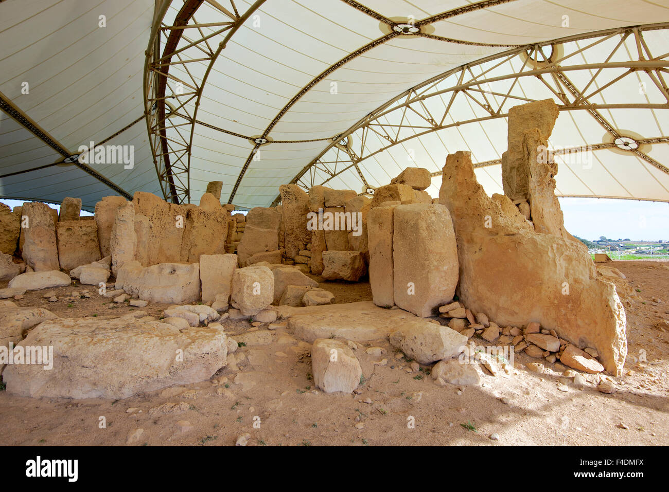 Hagar Qim, a Copper Age temple in Malta, built about 2700 BC of native ...