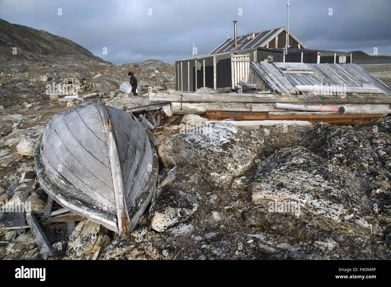 Norway, Spitsbergen, Trapper hut located at an old whaling station ...