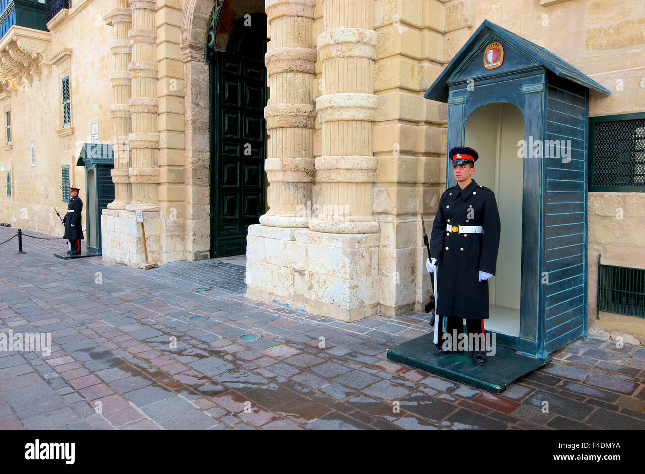 Palace guards in Valletta, Malta. This city of Baroque architecture is ...