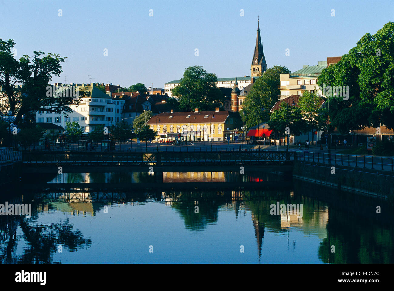 View over a bus square in Boras, Sweden Stock Photo - Alamy