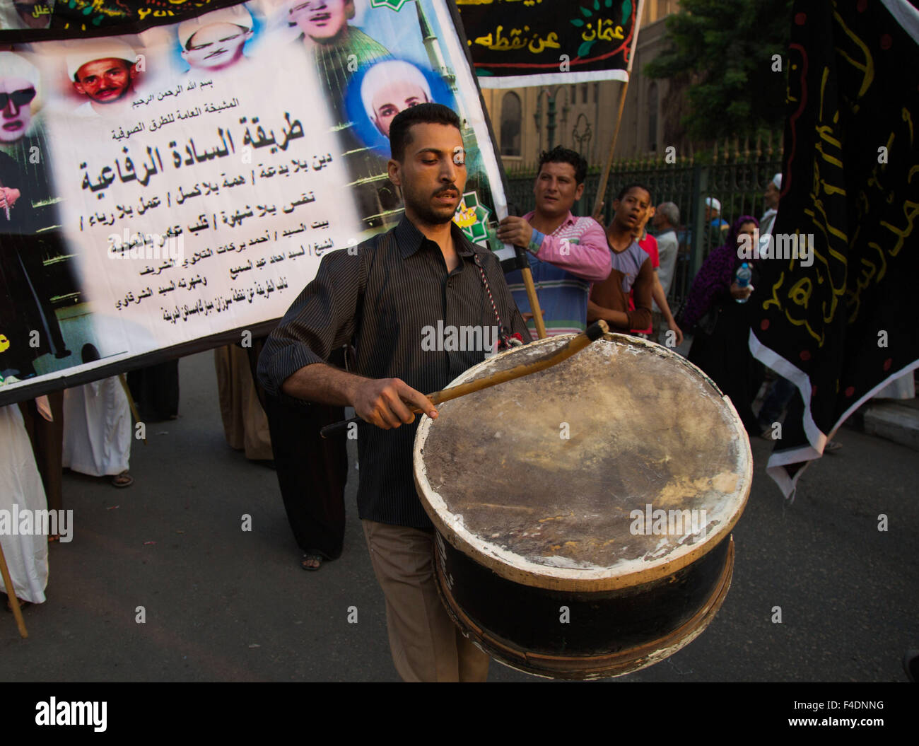 Cairo, Egypt. 16th Oct, 2015. Egyptian Muslim Sufis play musical ...