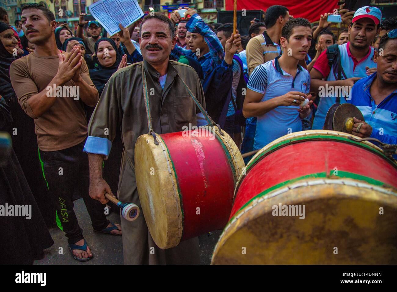 Cairo, Egypt. 16th Oct, 2015. Egyptian Muslim Sufis play musical ...