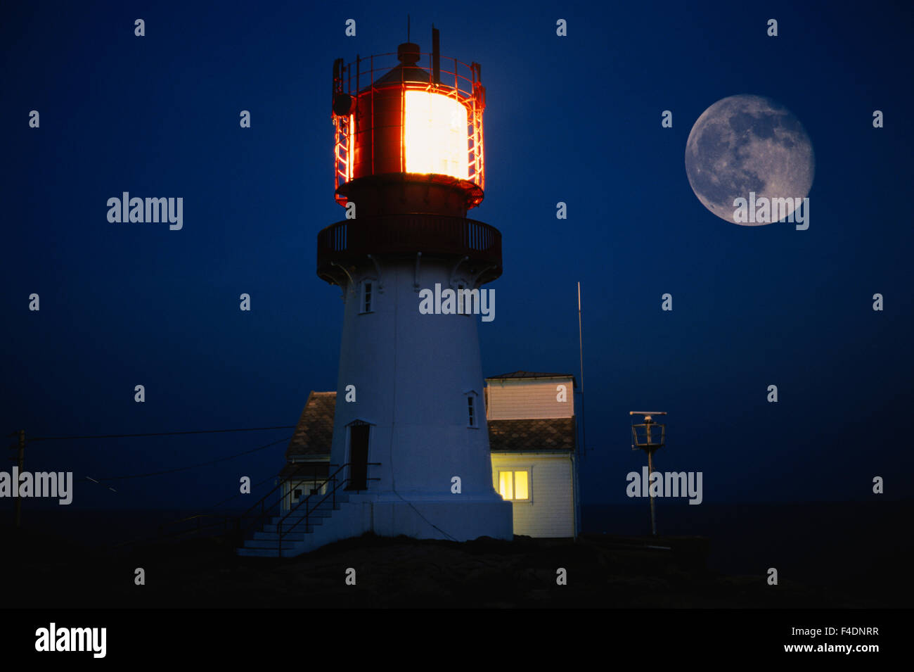 Norway, Mandal, Lindesnes fyr coastal lighthouse. (Large format sizes ...