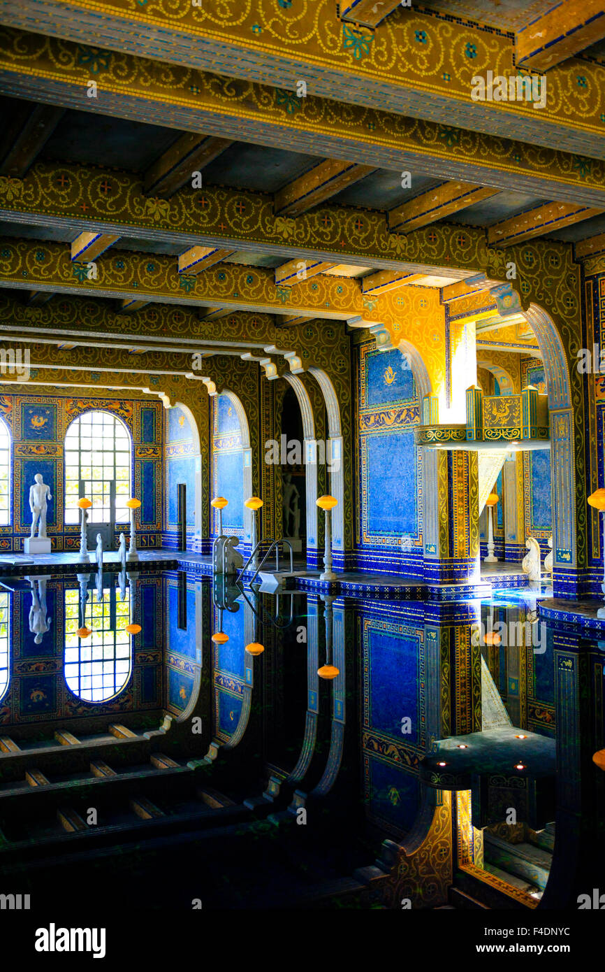 The tiled indoor Roman Pool at Hearst Castle. Styled on the Baths of ...