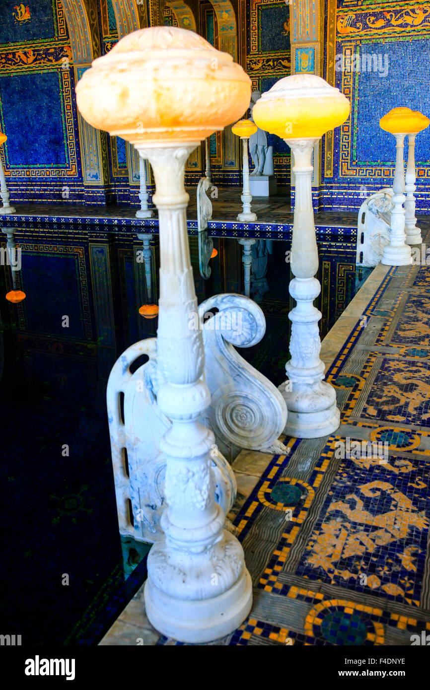 The tiled indoor Roman Pool at Hearst Castle. Styled on the Baths of ...
