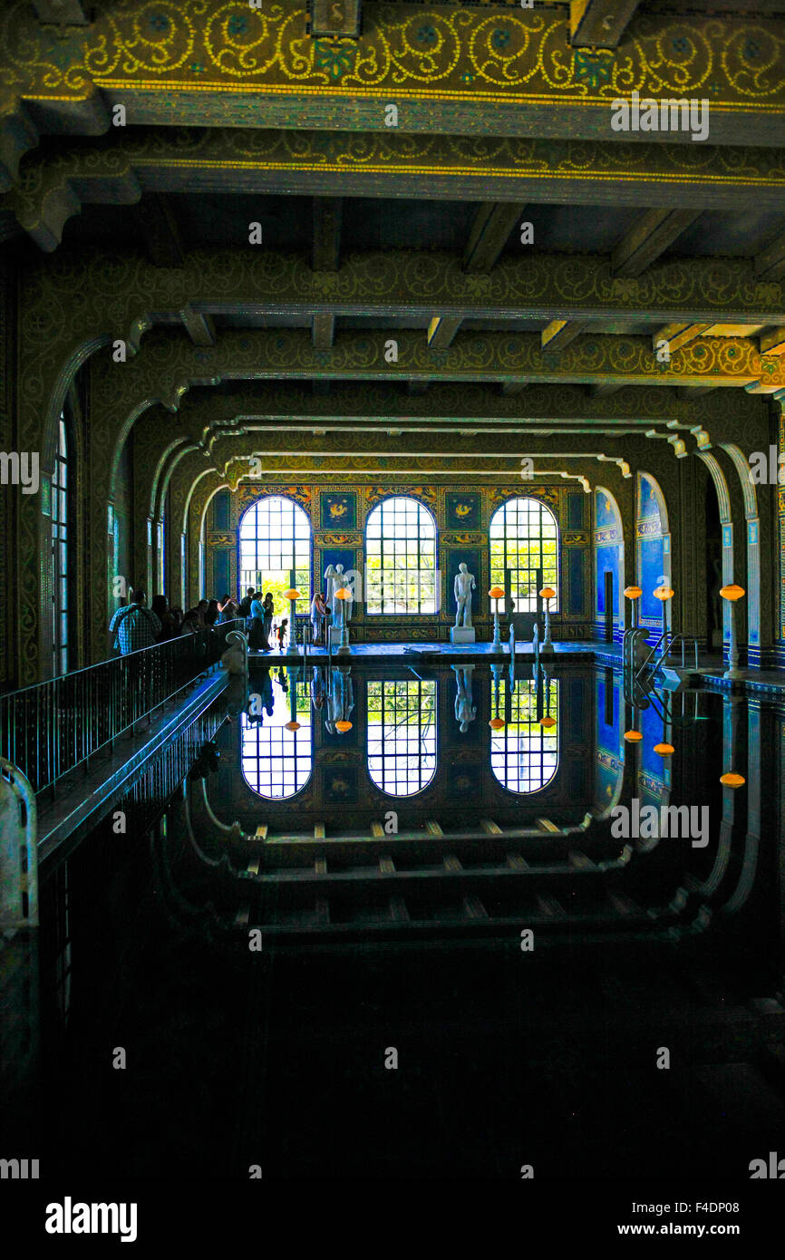 The tiled indoor Roman Pool at Hearst Castle. Styled on the Baths of ...