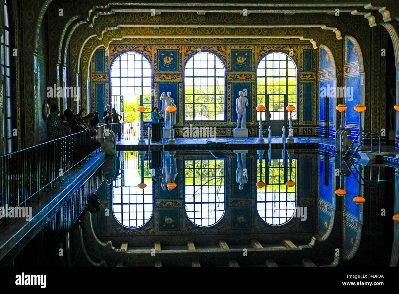 The tiled indoor Roman Pool at Hearst Castle. Styled on the Baths of ...