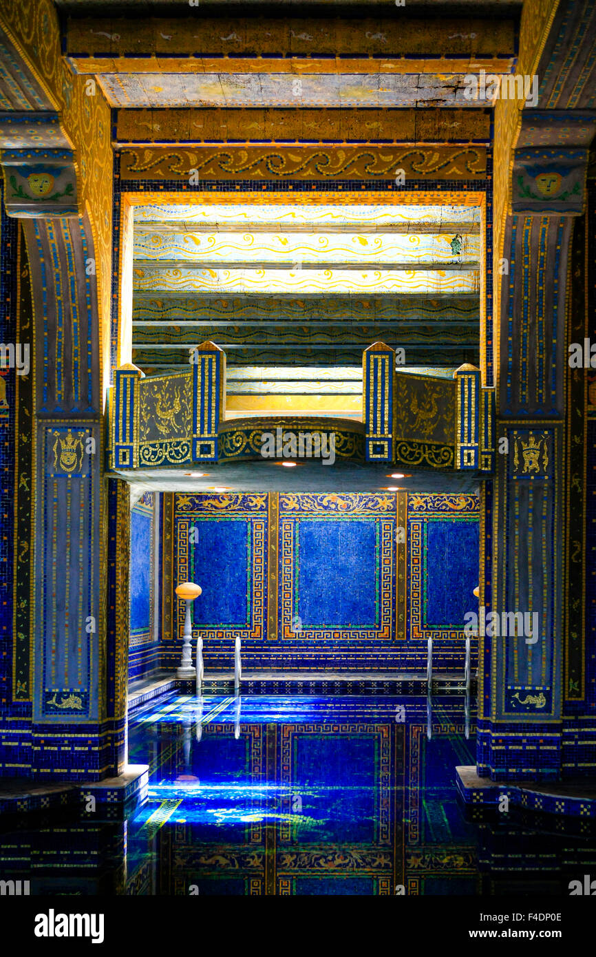 The tiled indoor Roman Pool at Hearst Castle. Styled on the Baths of ...