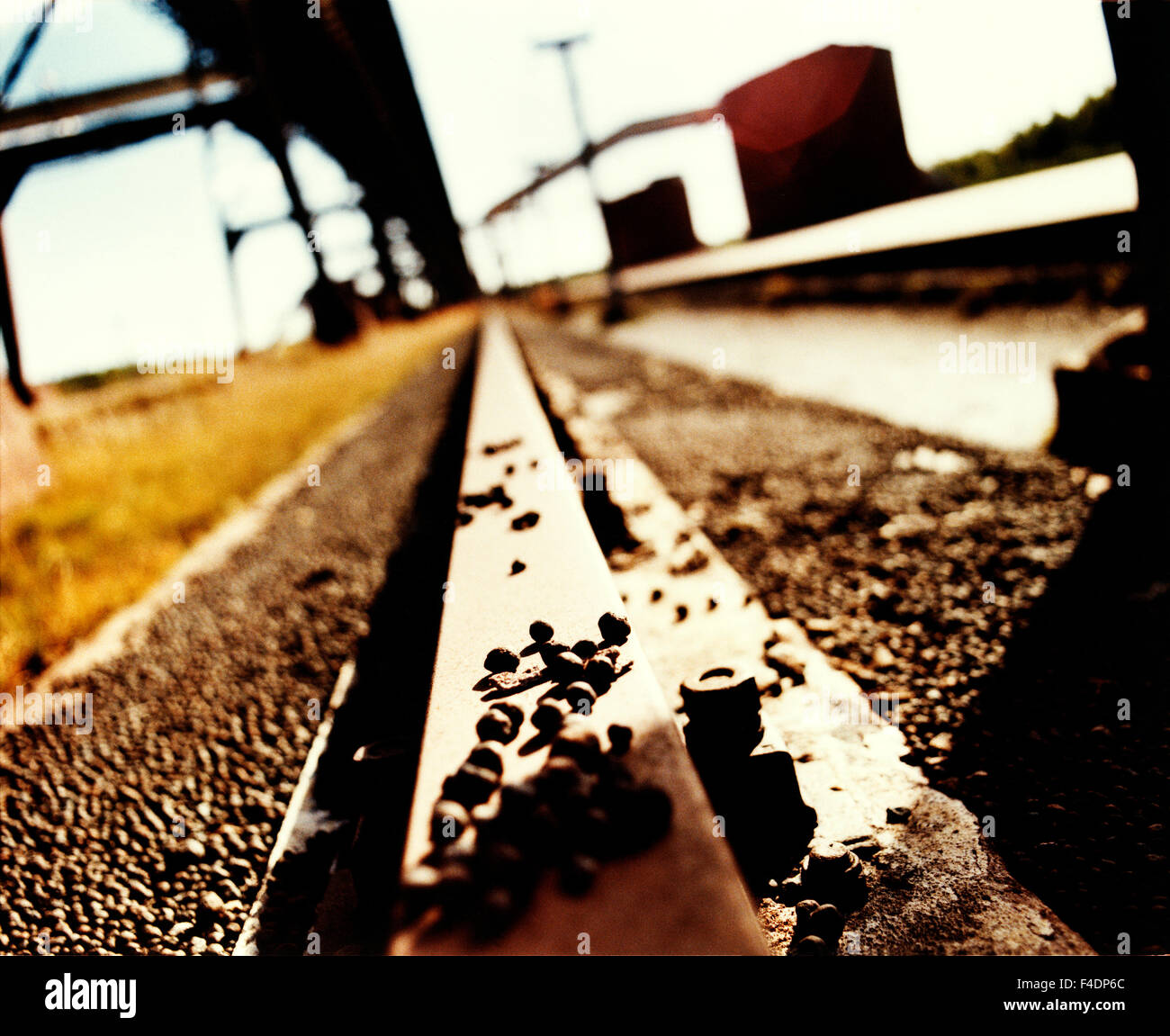 Train Tracks, Close-up Stock Photo - Alamy