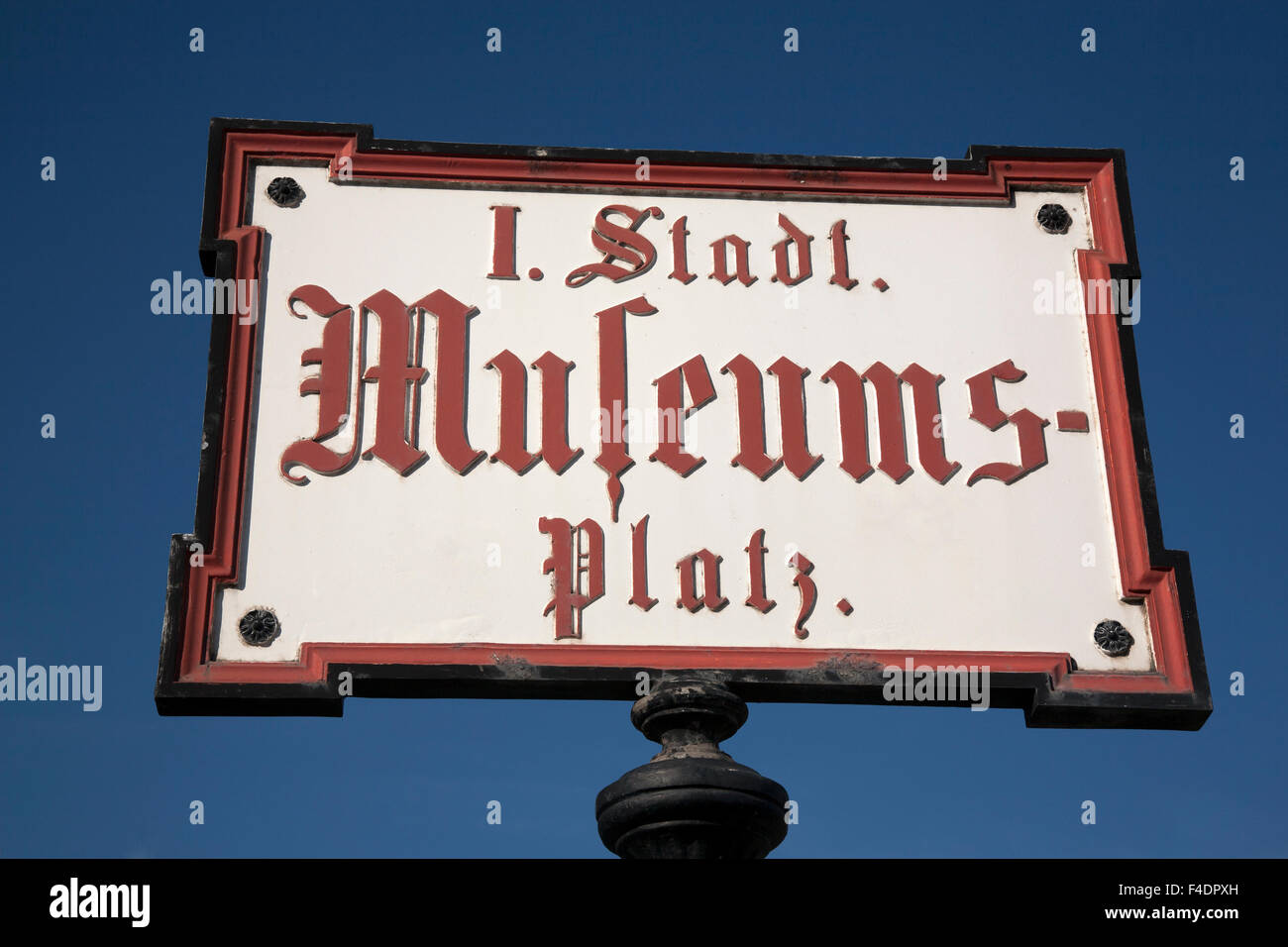 Museum Square Street Sign, Vienna, Austria Stock Photo - Alamy