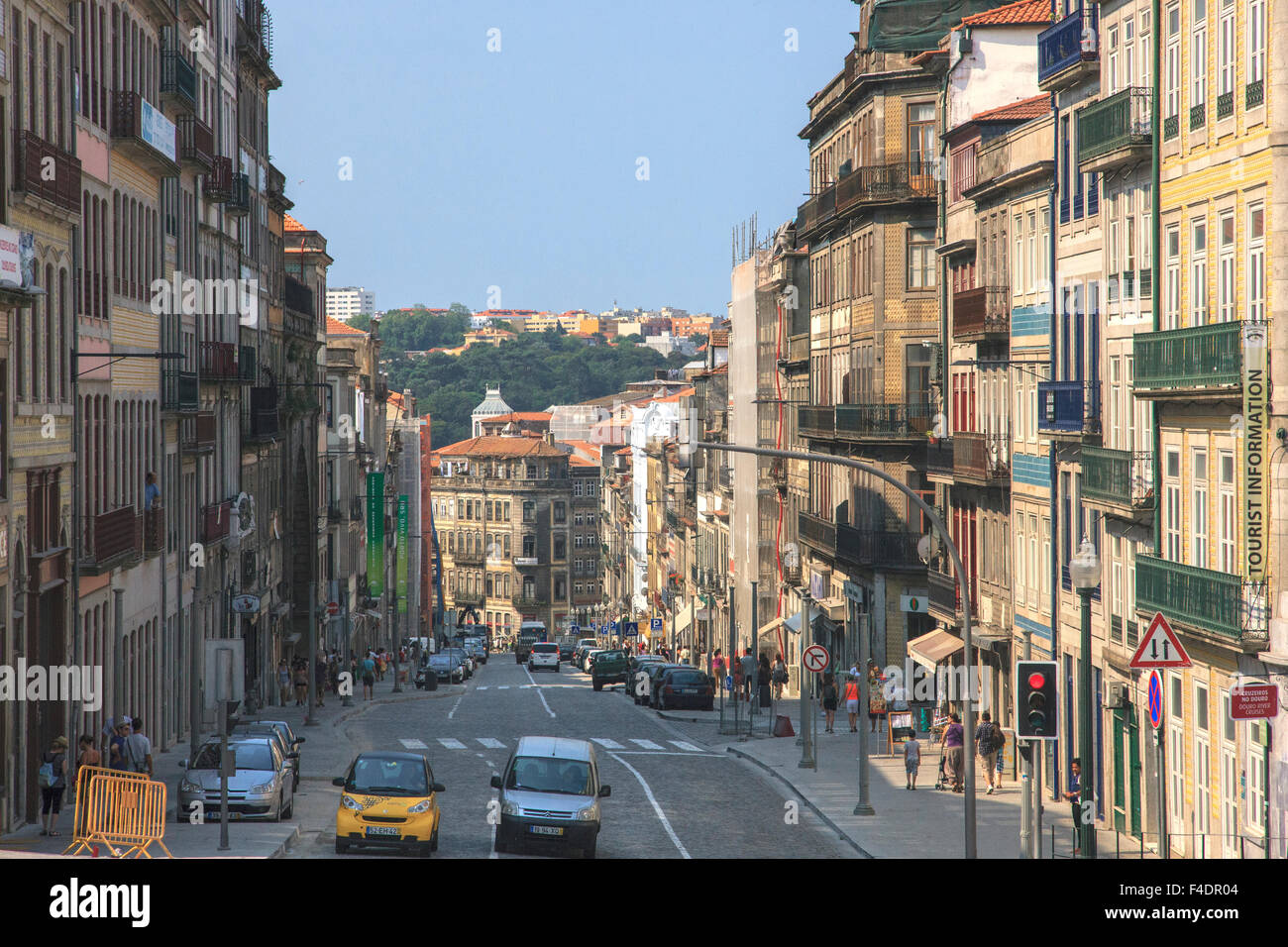 Shot from high on a hill, street scene of Oporto Stock Photo - Alamy