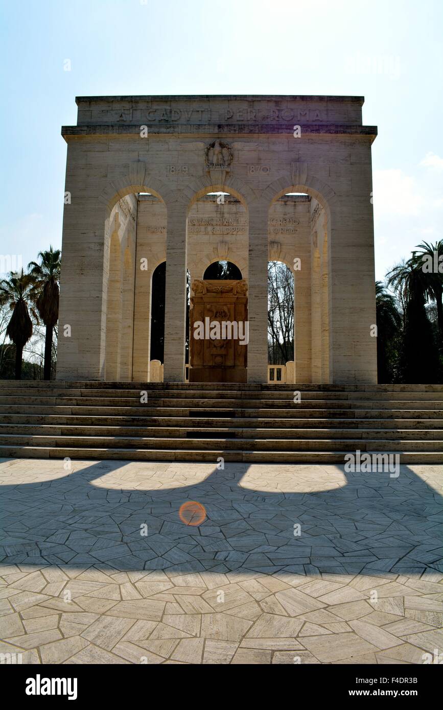 A memorial to the dead of the siege of Rome in 1849 on Via Garibaldi ...