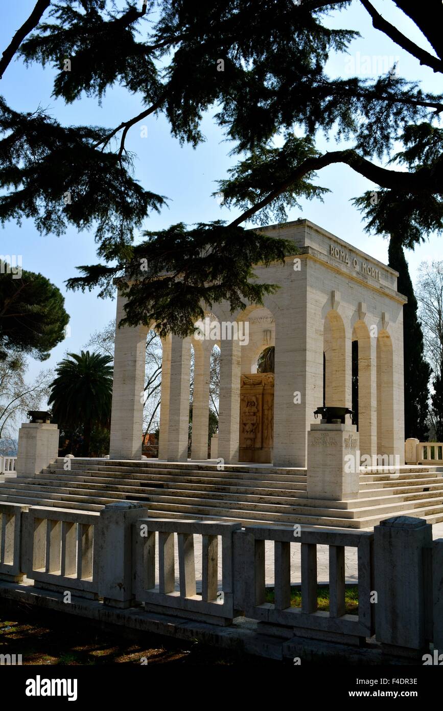 A memorial to the dead of the siege of Rome in 1849 on Via Garibaldi ...
