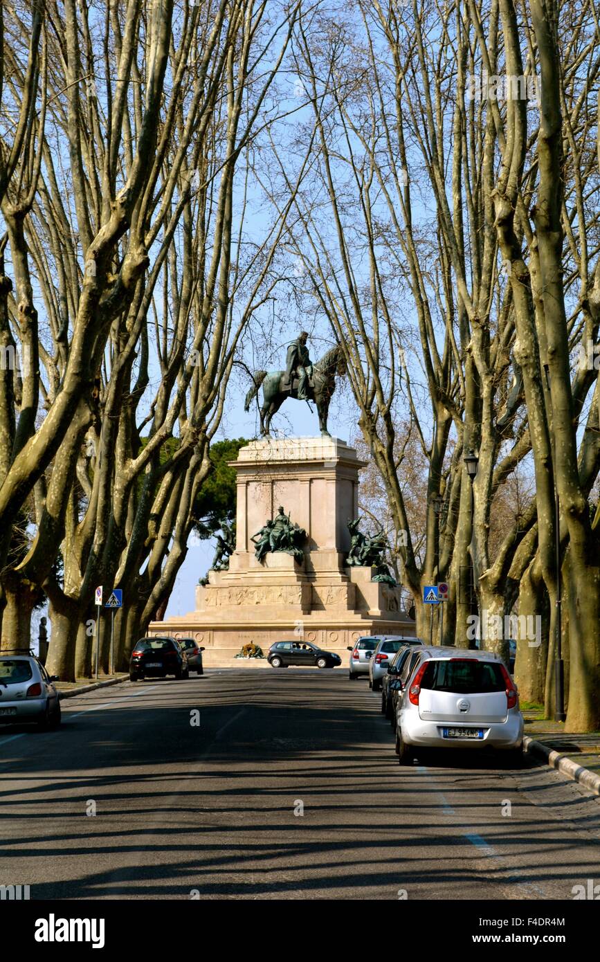 Statue of Garibaldi in Piazzale Garibaldi in Rome, Italy Stock Photo ...