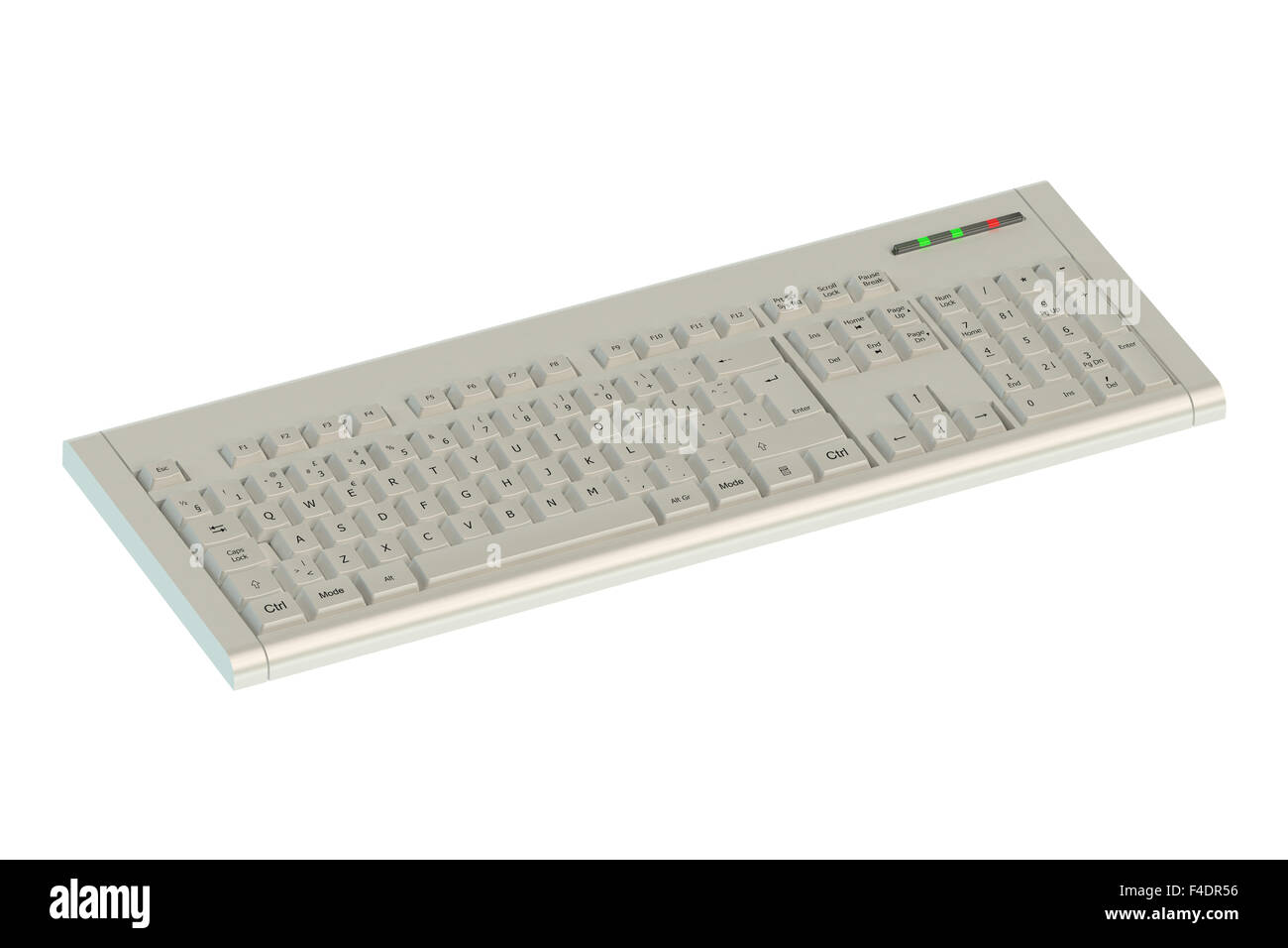 White Computer Keyboard wireless isolated on white background Stock ...