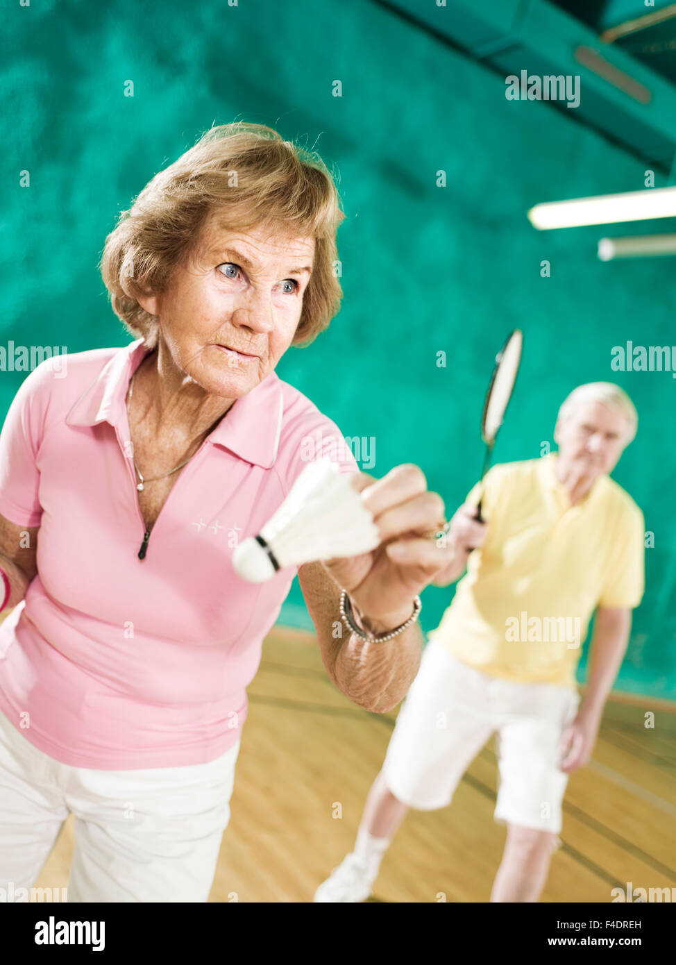 Old man playing badminton hi-res stock photography and images - Alamy